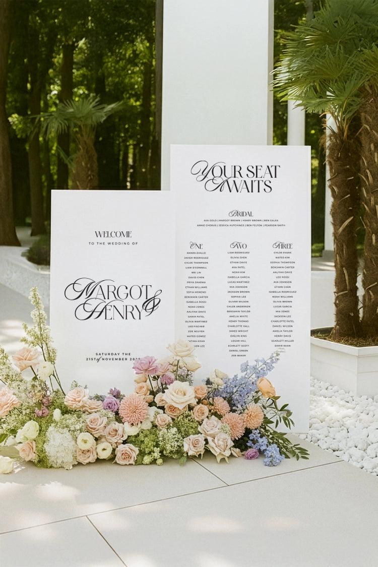 Wedding Day Essential Bundle | Welcome, Seating, Bar, Menus – Wedding Signs