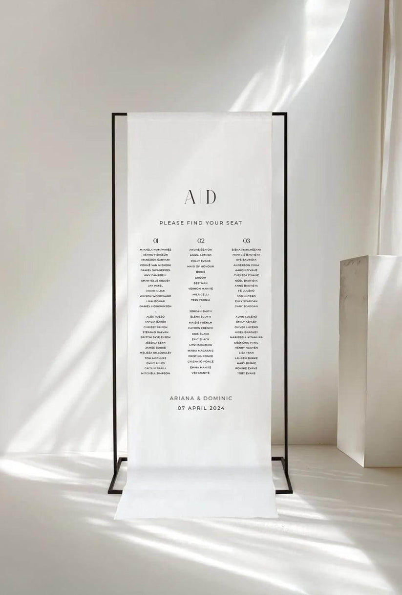 Fabric Wedding Sign | Soft & Elegant Custom Design – Wedding Signs